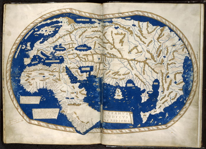 Map of the world from 1487, by Henricus Martellus Germanus. - 9GAG