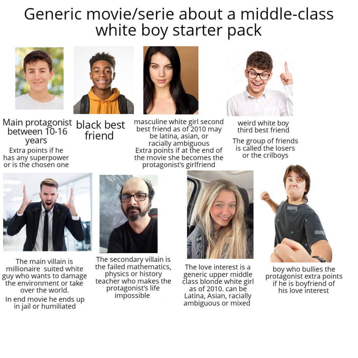 Generic movie/serie about a middle class white boy starter pack - 9GAG