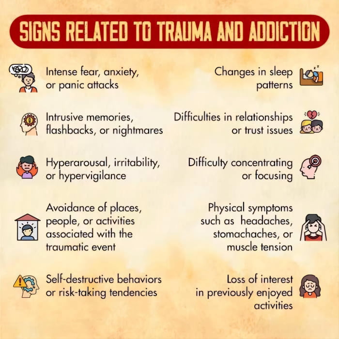 A cool guide of signs related to trauma and addiction - 9GAG