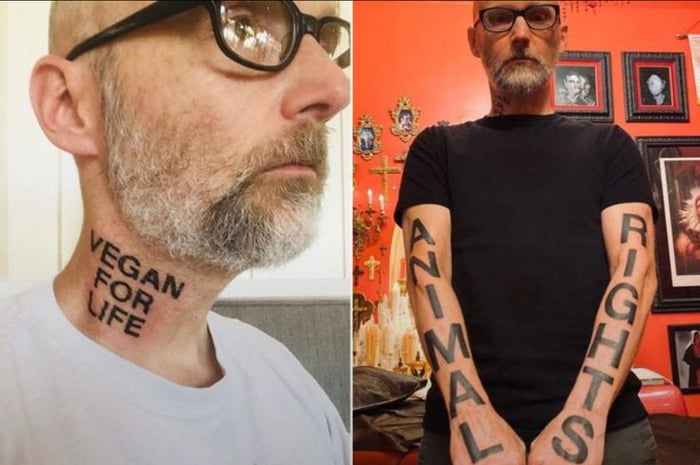 Moby has some pretty tattoos. - 9GAG
