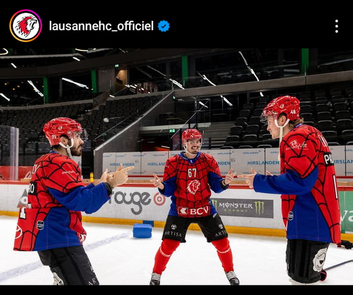 My Ice Hockey Team did the Spider Man meme hehe !Lausanne HC for ...