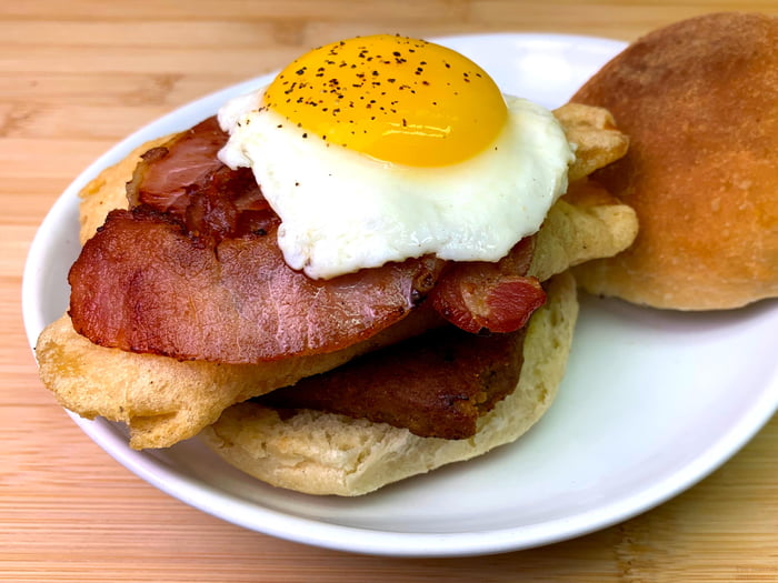 Morning Roll with Beef Lorne Sausage, Tattie Fritters, Back Bacon and ...