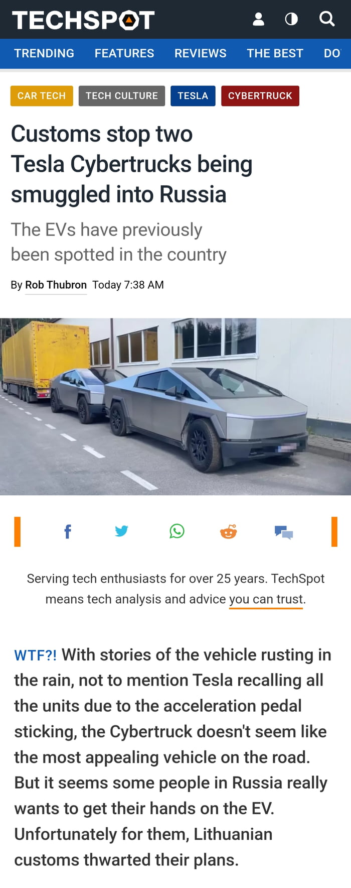 New episode of sAnCtIoNs DoN't WoRk. Russian Tesla club boasts how they ...