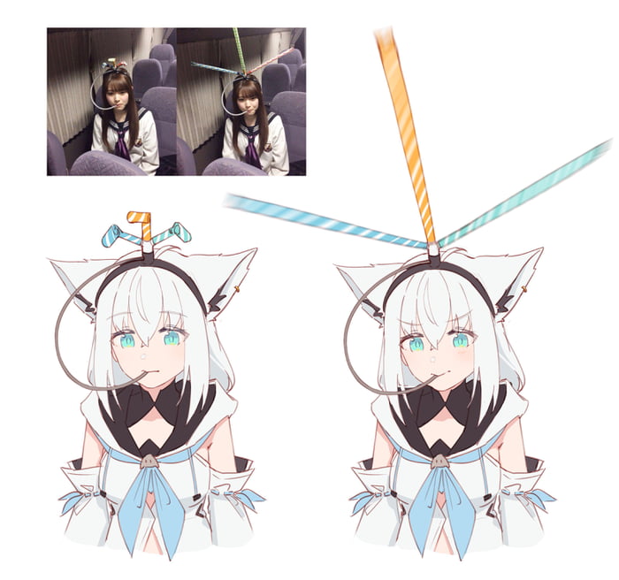 Fubuki blowing her party horn hair band🎉 - 9GAG