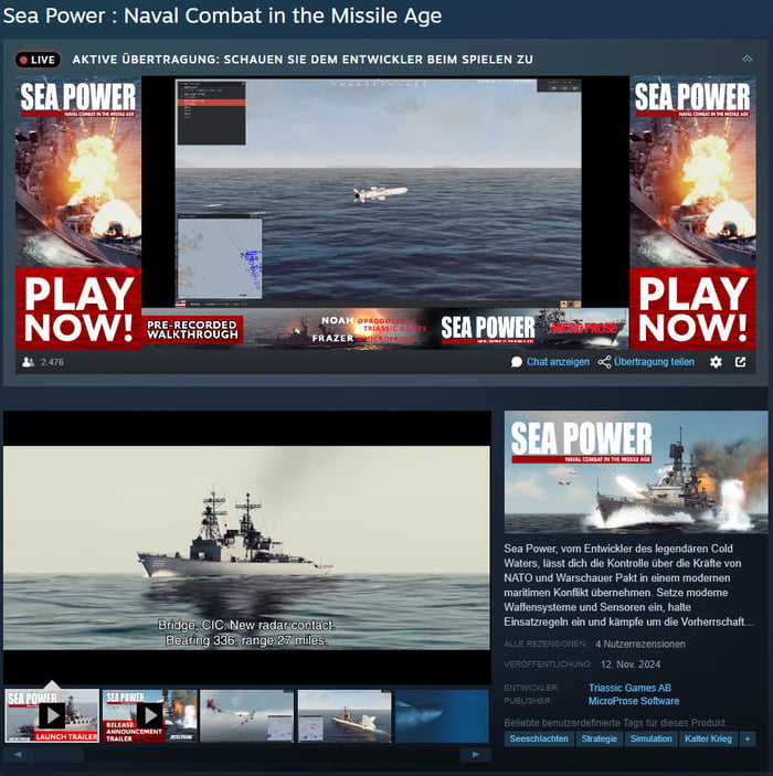 Sea Power got released today! (fun fact: its from Hasbro/Microprose ...