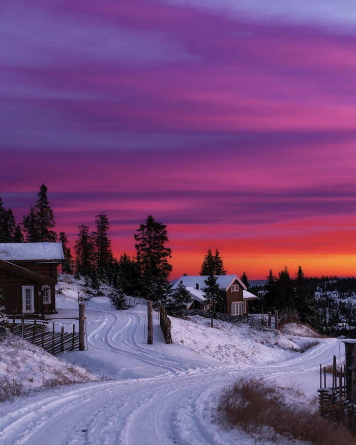 Amazing Winter Sunset in Norway🇳🇴 - 9GAG