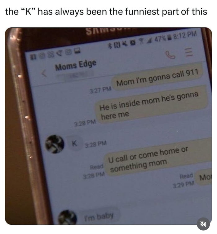 Peak mom energy in a text conversation. - 9GAG