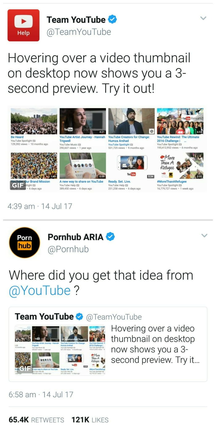 Pornhub twitter handle is savage. - 9GAG