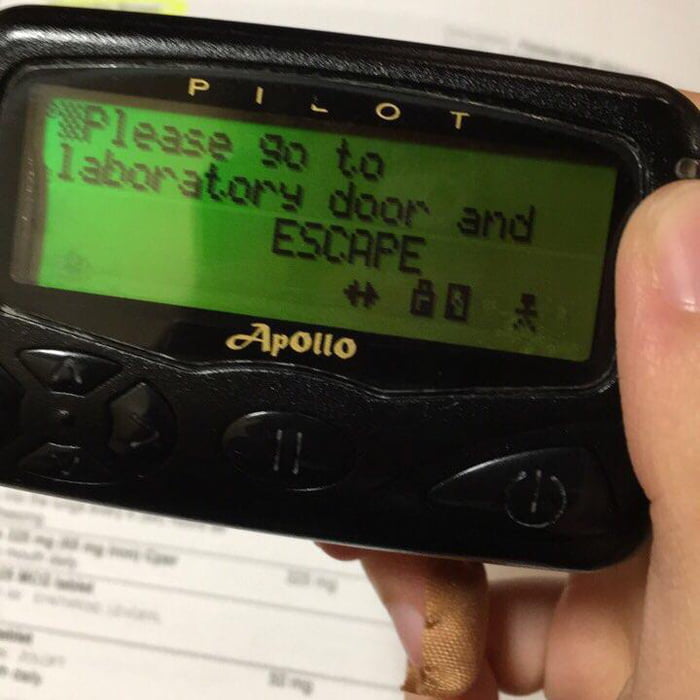 Totally normal pager message - 9GAG