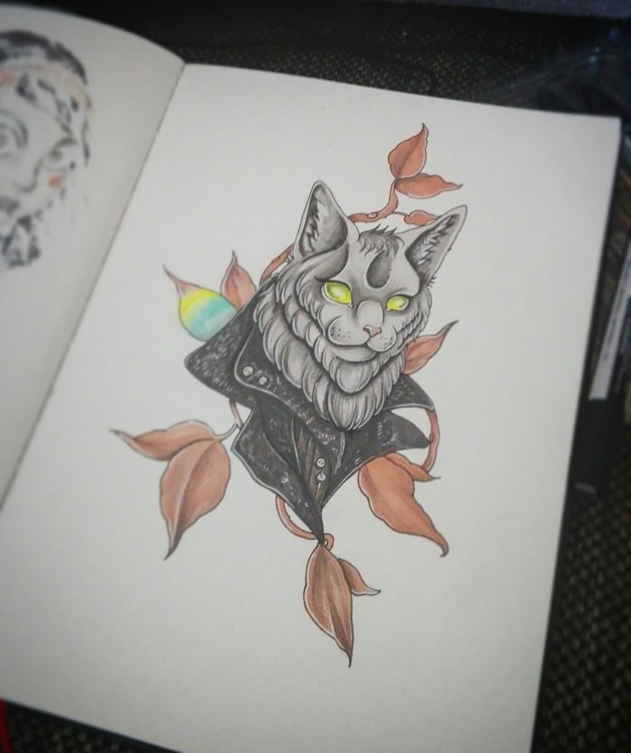 My new cool cat drawing - 9GAG