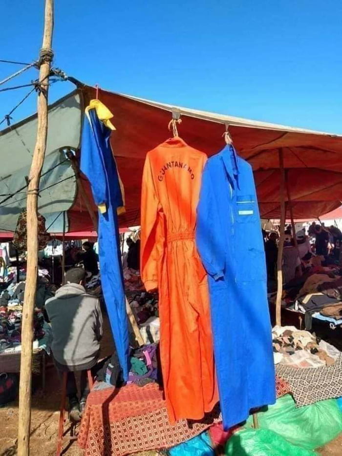 Some random dude was selling a guantanamo suit in a market (oran ...