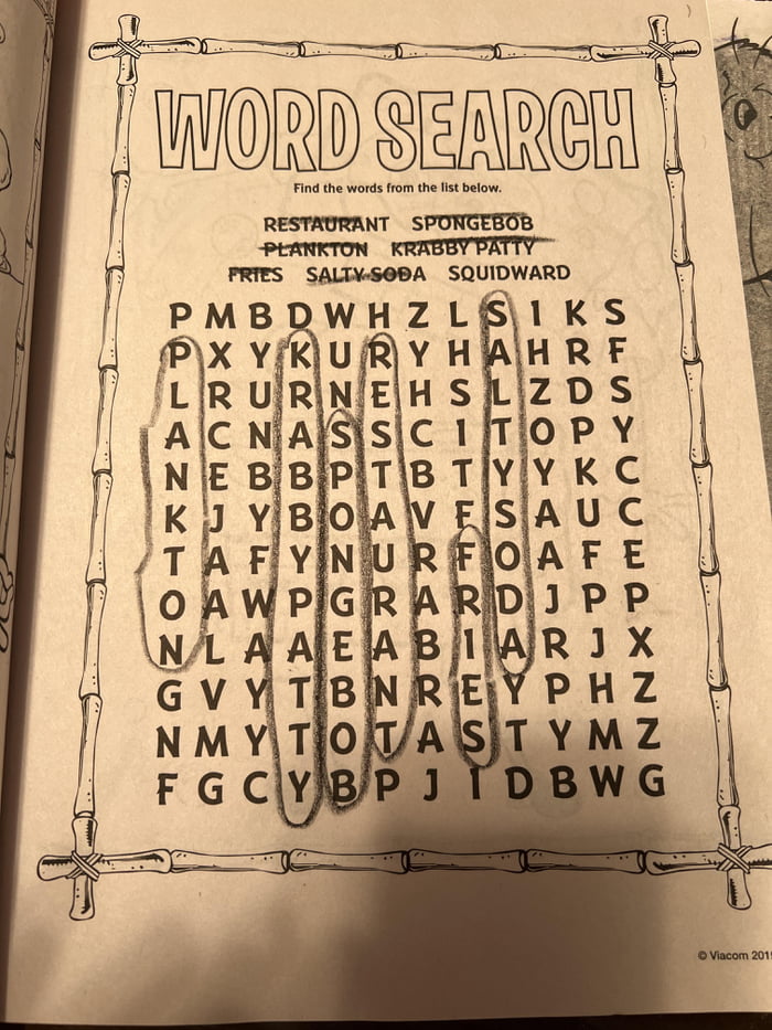 Cannot find the word Squidward, think they left it out. - 9GAG