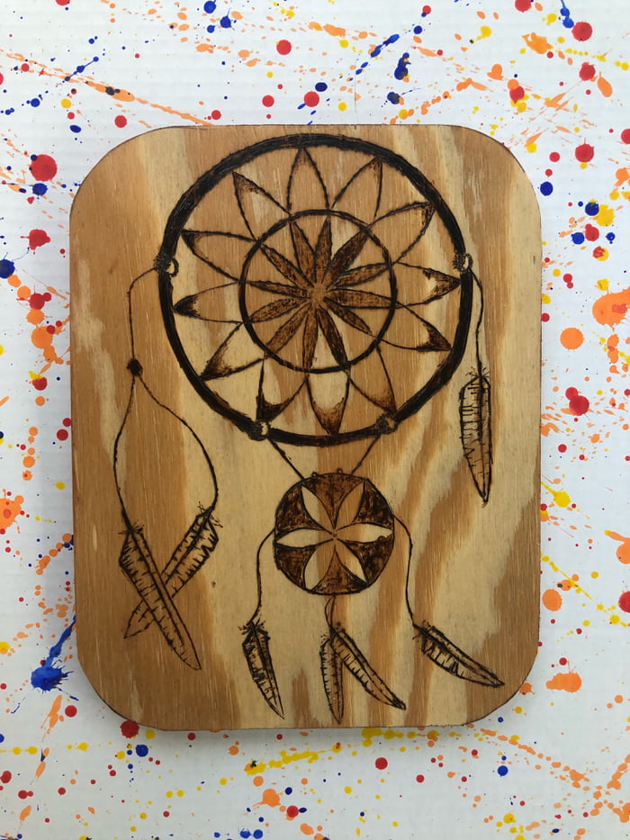 Wood burned dream catcher - 9GAG