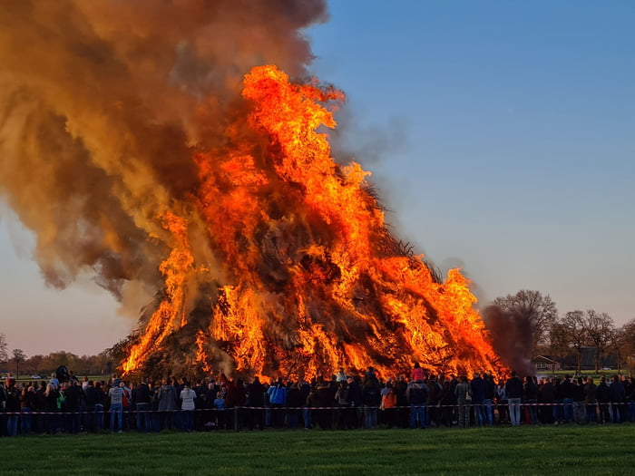 Easter fires. This is a tradition in the east of the Netherlands. - 9GAG