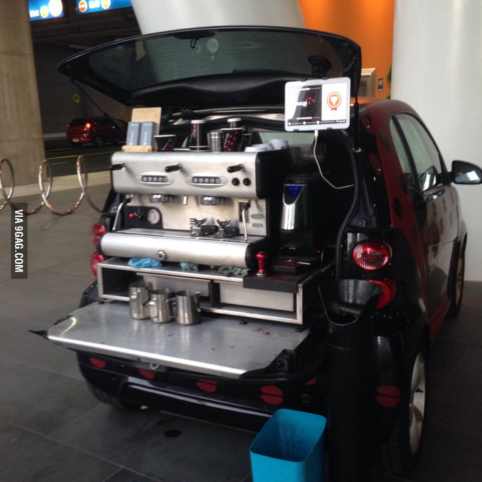 Talking about what we do; I run a pop up coffee shop out of a car boot ...