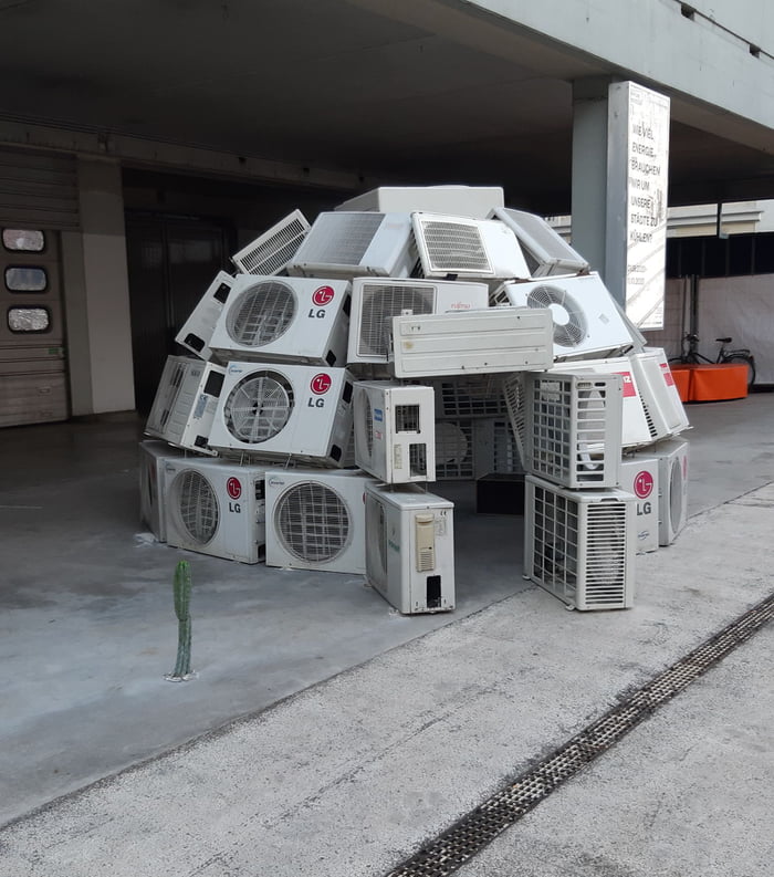 Igloo made of old air conditioning systems - 9GAG