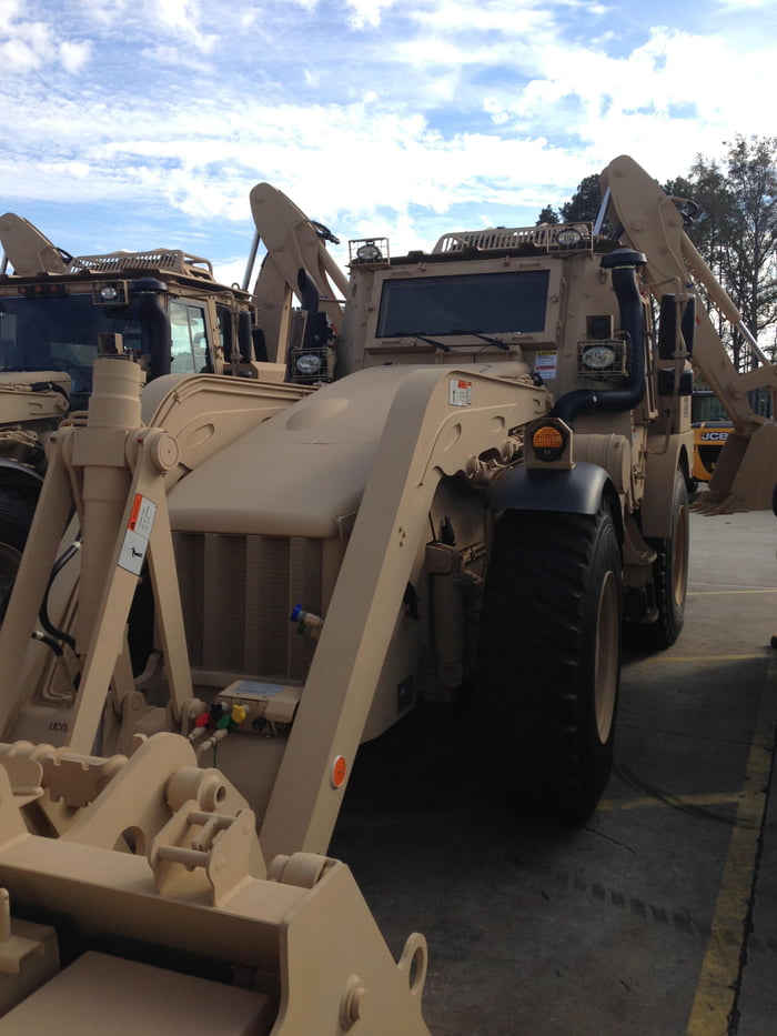 Bulletproof US Military backhoe at the JCB factory in Savannah, Georgia ...