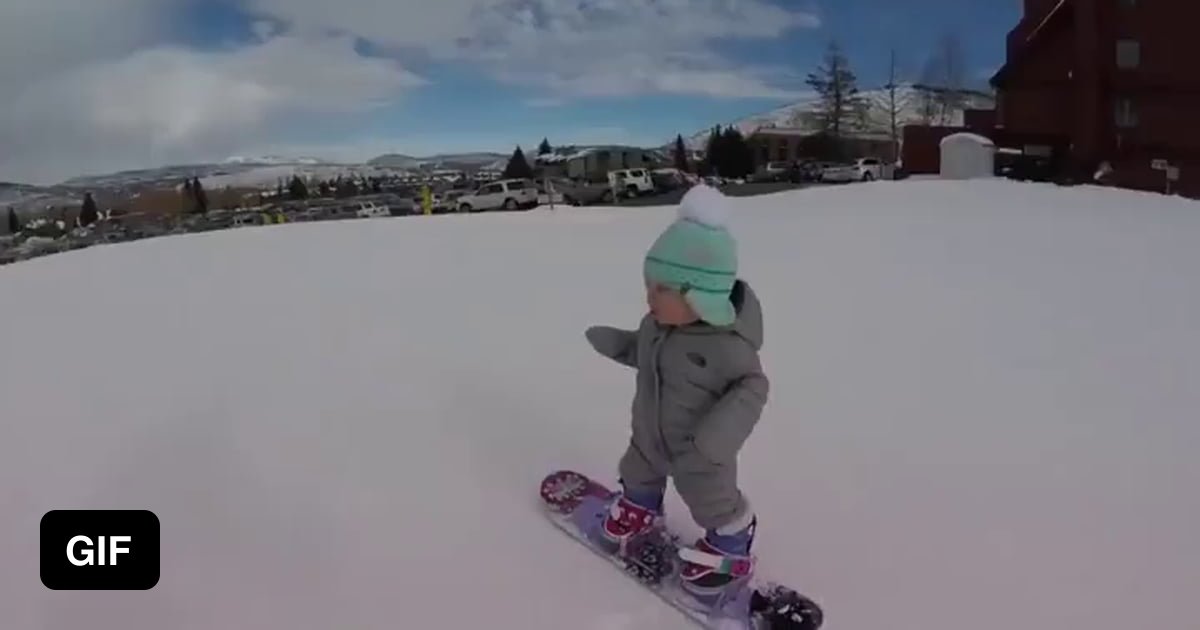 Baby snowboarding - 9GAG