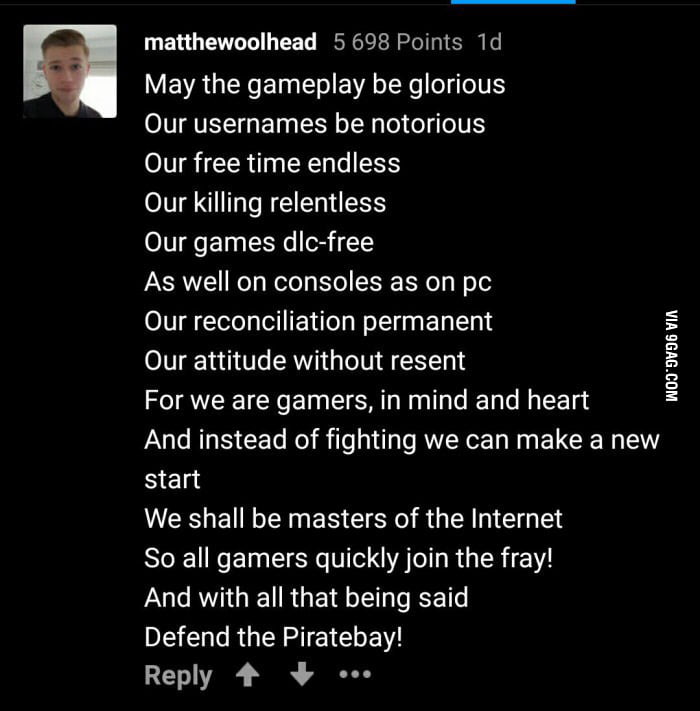 For all gamers around the world, heed my call and unite! - 9GAG