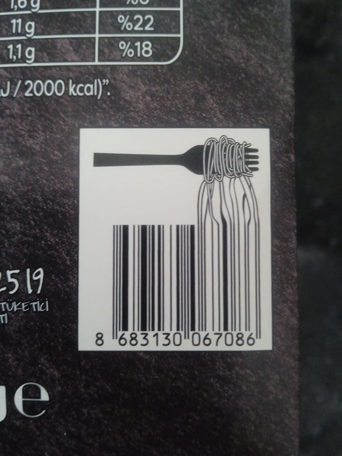 The barcode design on that Mac 'n cheese package by Knorr - 9GAG