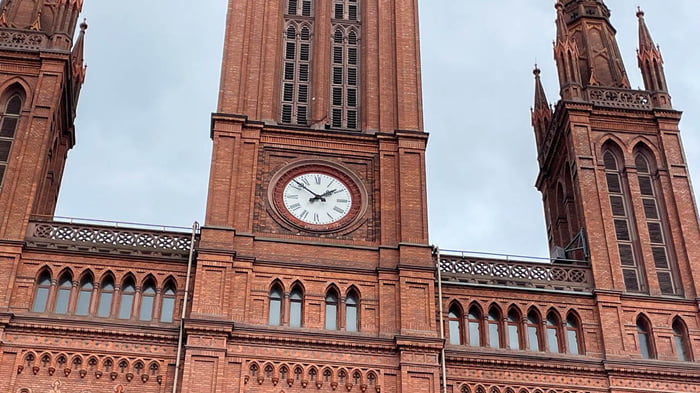 Lightning struck the clock tower in Wiesbaden. Well, just if you need ...