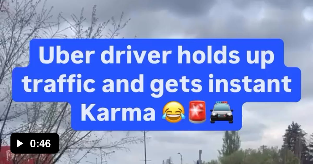 Uber drivers blocks traffic while picking up food - 9GAG