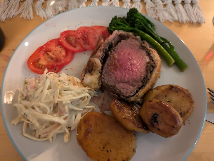 Made Beef Wellington for the first time today. With Fondant potatoes ...