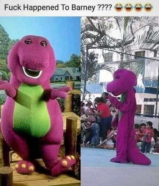 Problematic version of BARNEY - 9GAG
