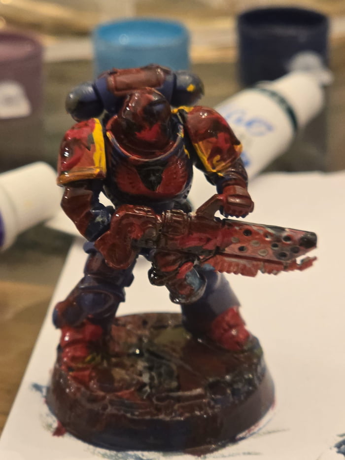 Blood Bones the space marine first ever miniature painted by Ivy, 8 ...