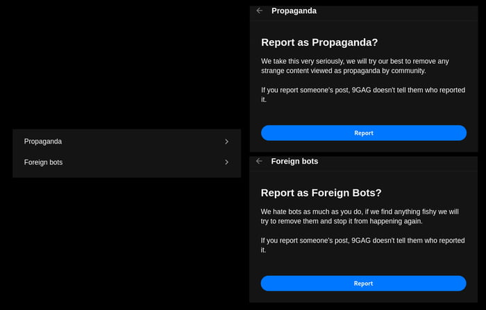 Yeeeeeeeeeee boi, 9gag updated post report functionality. - 9GAG