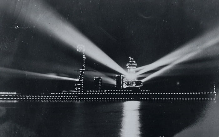 Battleship of the day. IJN Nagato illuminated for celebration of the ...