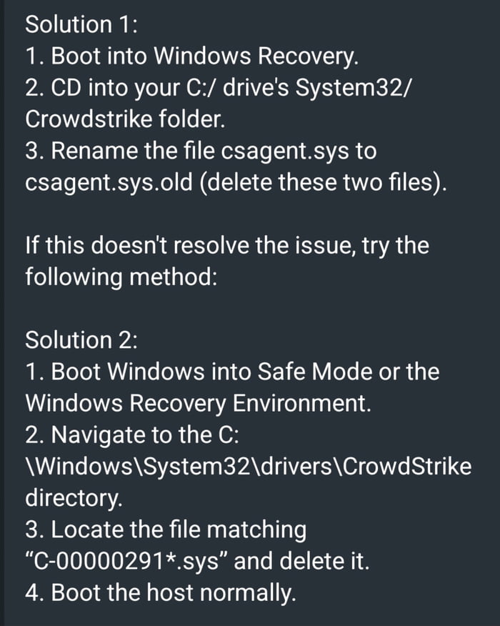 Crowdstrike faulty pushed sensor upgrade , quick fix . Also install BitDefender - 9GAG