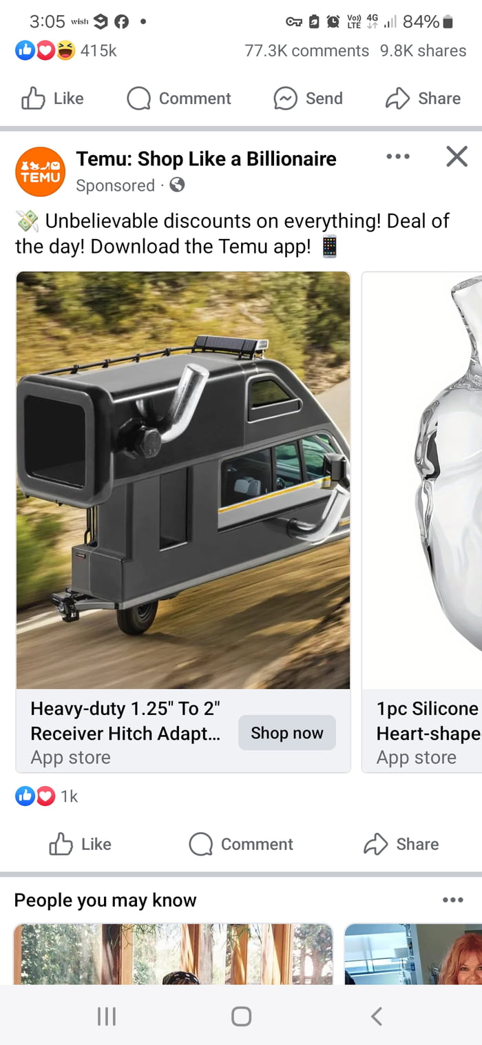 Ai temu add with trailer hitch on the back of a trailer - 9GAG