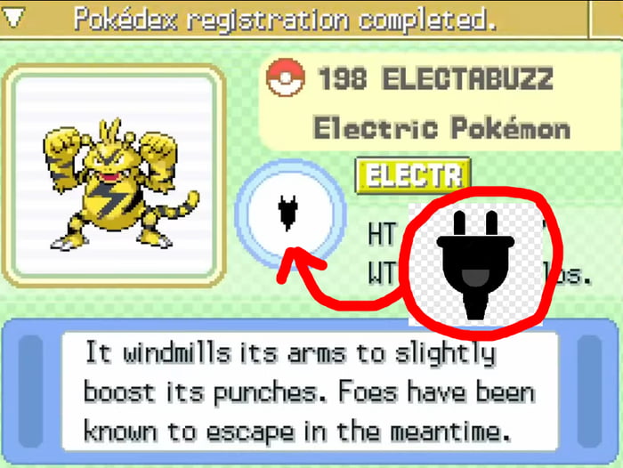 Yall ever notice how electabuzz's footprint looks like a plug - 9GAG