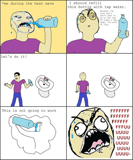 Rage Comic - Refill water bottle - 9GAG