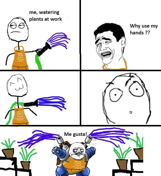 Rage Comic - Watering Plants - 9GAG