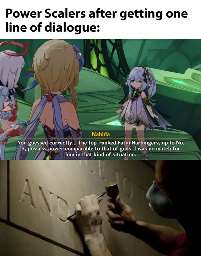 Genshin power levels are inconsistent anyways - 9GAG