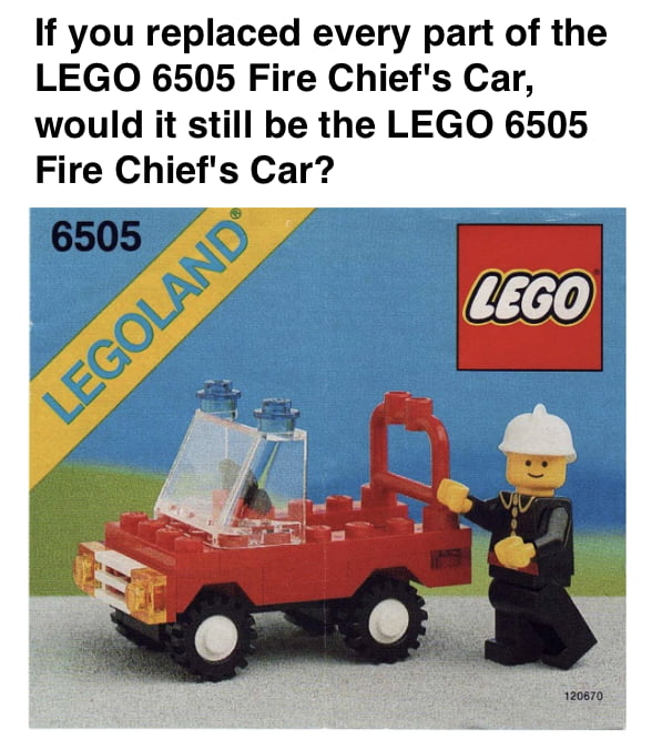 The LEGO 6505 Fire Chief's Car of Theseus - 9GAG