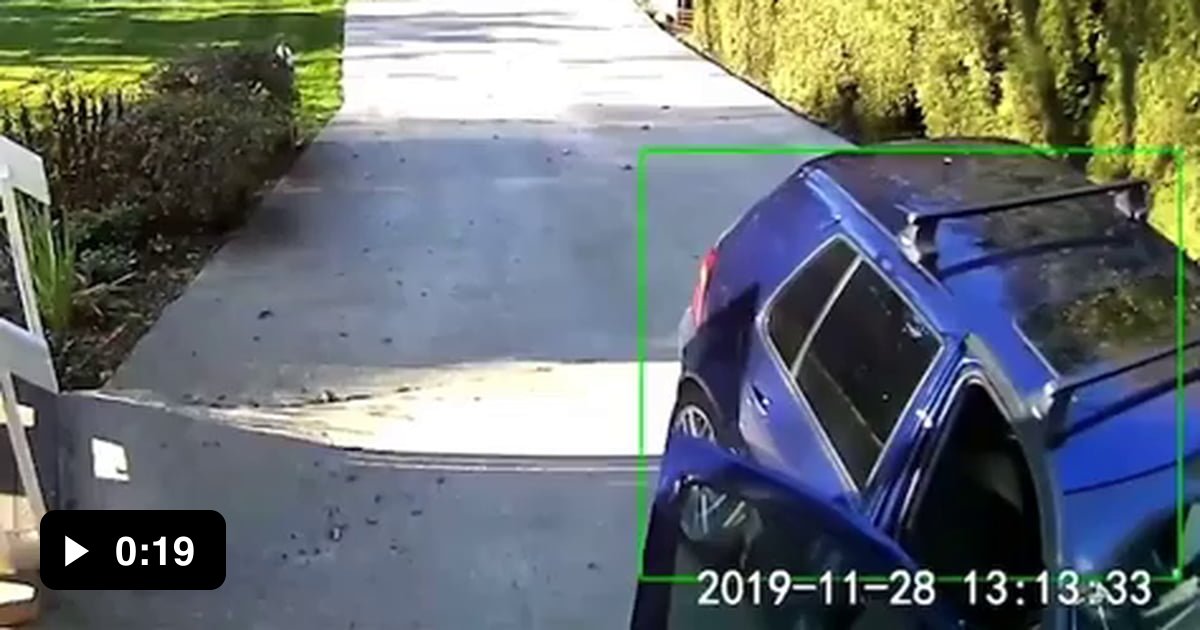 Brother stops Car from rolling down steep driveway - 9GAG