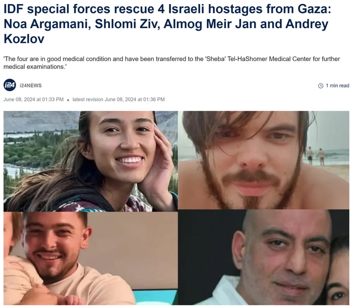 Hostages freed by IDF special forces - 9GAG