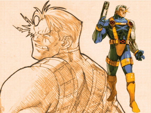 Cable design for Marvel vs Capcom 2. Artwork by Bengus - 9GAG