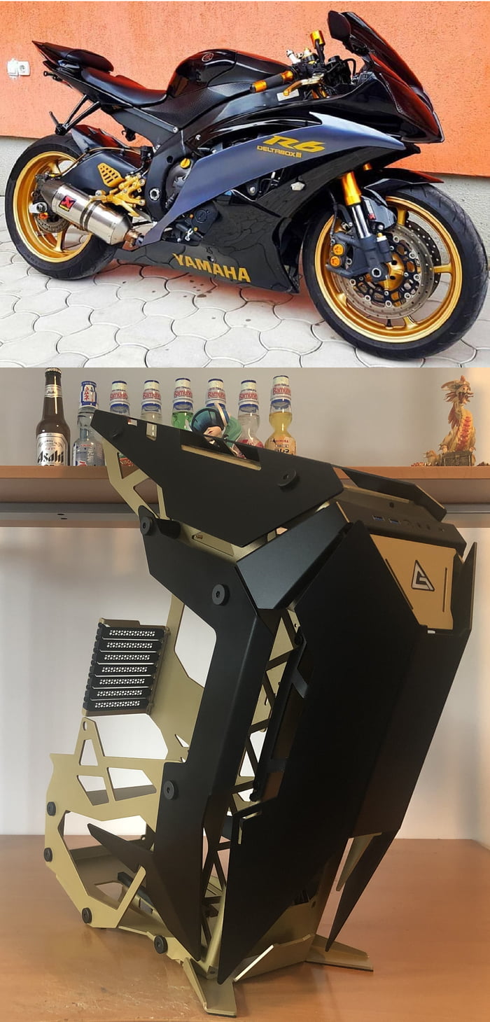 Decided to paint my pc case after my favourite bike (bike pic is not ...