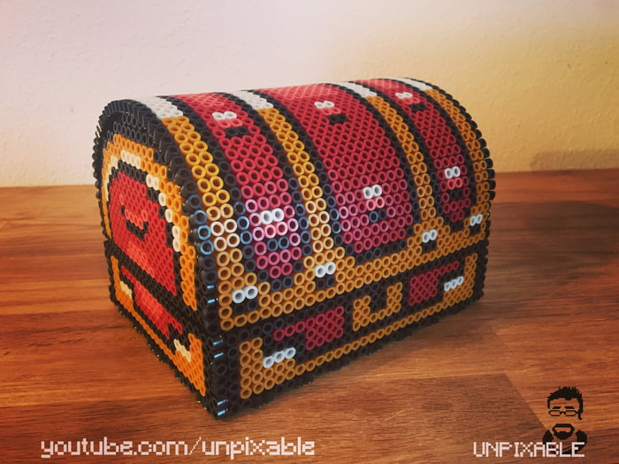 A Link to the Past themed chest made out of Perler Beads - 9GAG