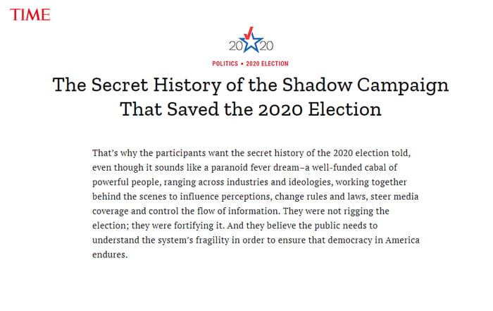 This is a parody now. Time magazine releases an article on how a shadow ...