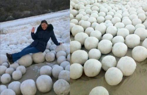 In 2016 giant balls of snow showed up at the Siberian beach. This rare ...