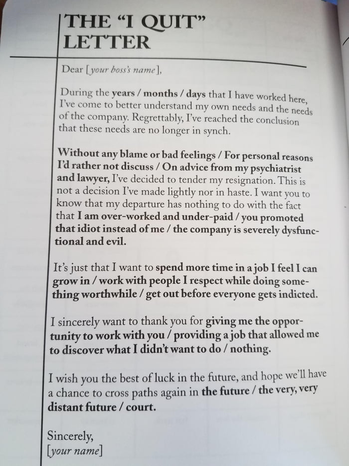 The "I quit" letter - 9GAG