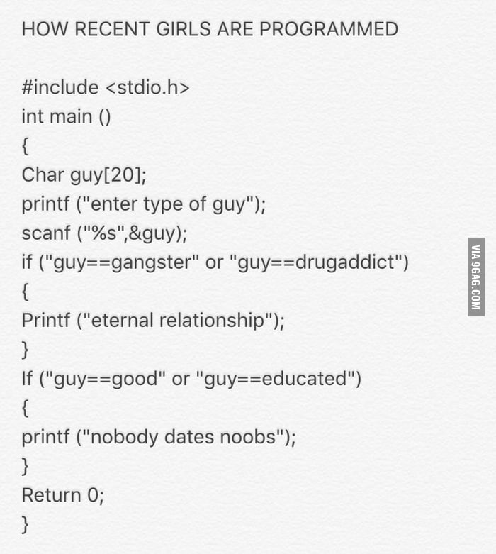 How the girls these days are programmed.. - 9GAG