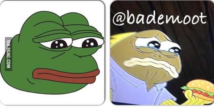 Haha😂 fr this guy from SpongeBob look like Pepe The Frog - 9GAG