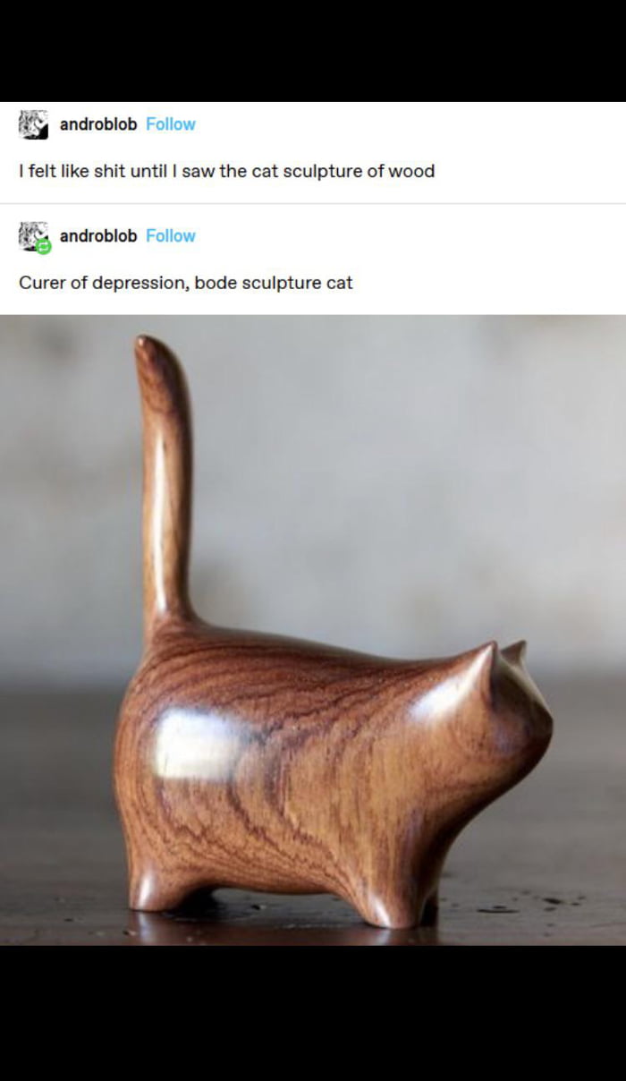 Curer of depression, bode sculpture cat - 9GAG
