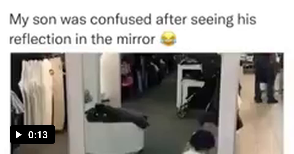 He is confused his reflection in the mirror. - 9GAG